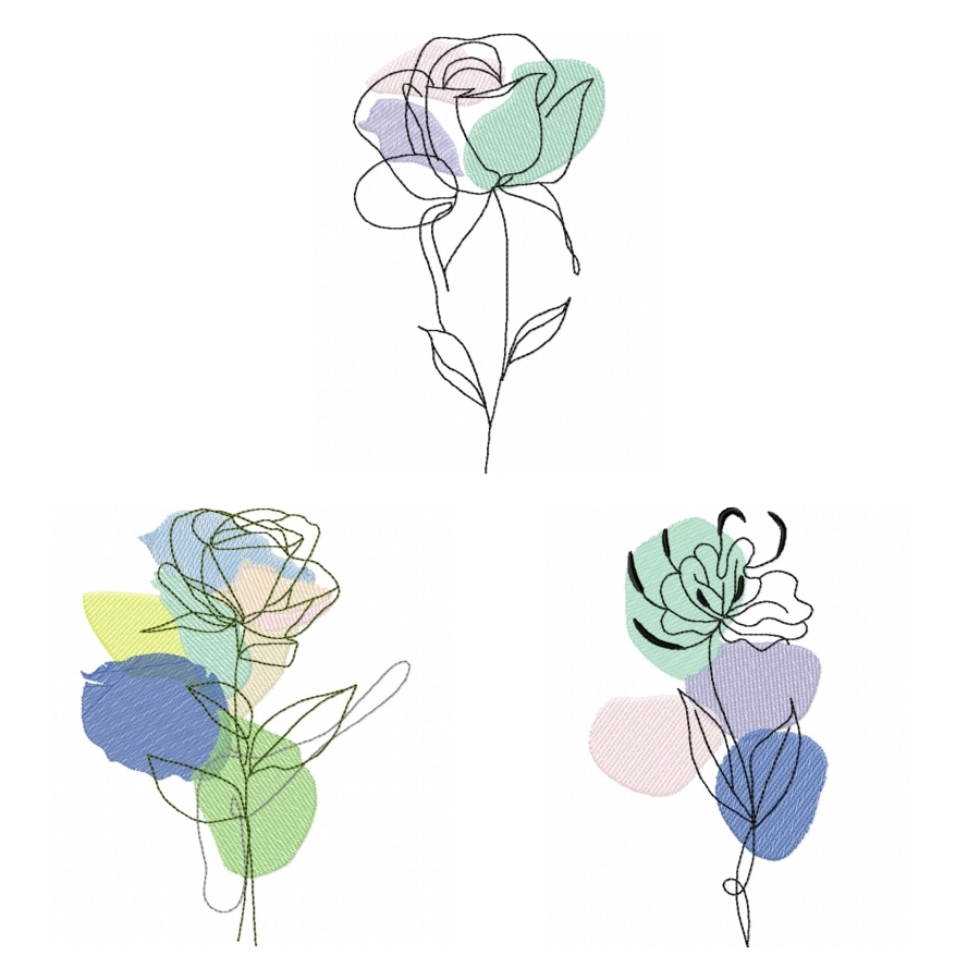 Line Art Flowers | OregonPatchWorks