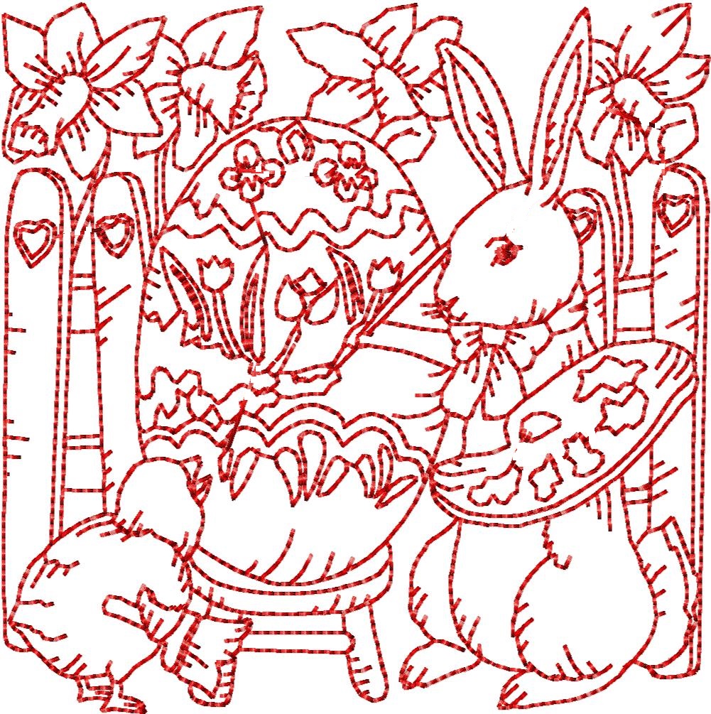 Charming Redwork: Easter Designs | OregonPatchWorks