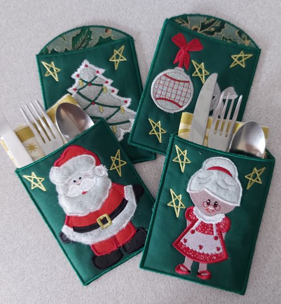 ITH Christmas Cutlery Holders | OregonPatchWorks