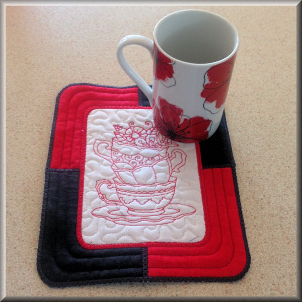 Tea Cup Placemat (In the Hoop) | OregonPatchWorks