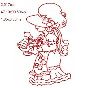 Redwork Sunbonnets Christmas | OregonPatchWorks