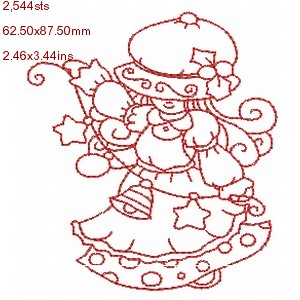 Redwork Sunbonnets Christmas | OregonPatchWorks