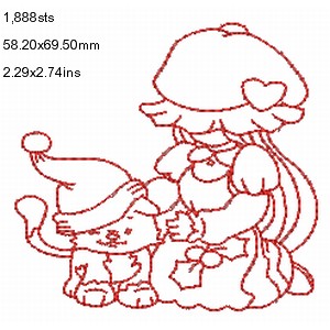 Redwork Sunbonnets Christmas | OregonPatchWorks