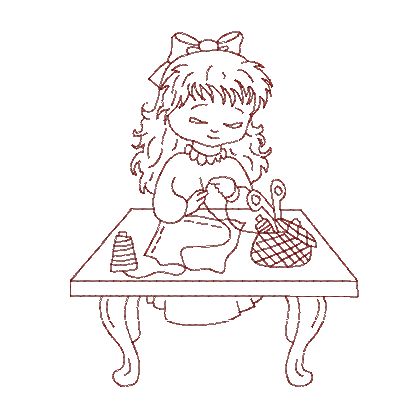 Redwork Embroidery Girls | OregonPatchWorks