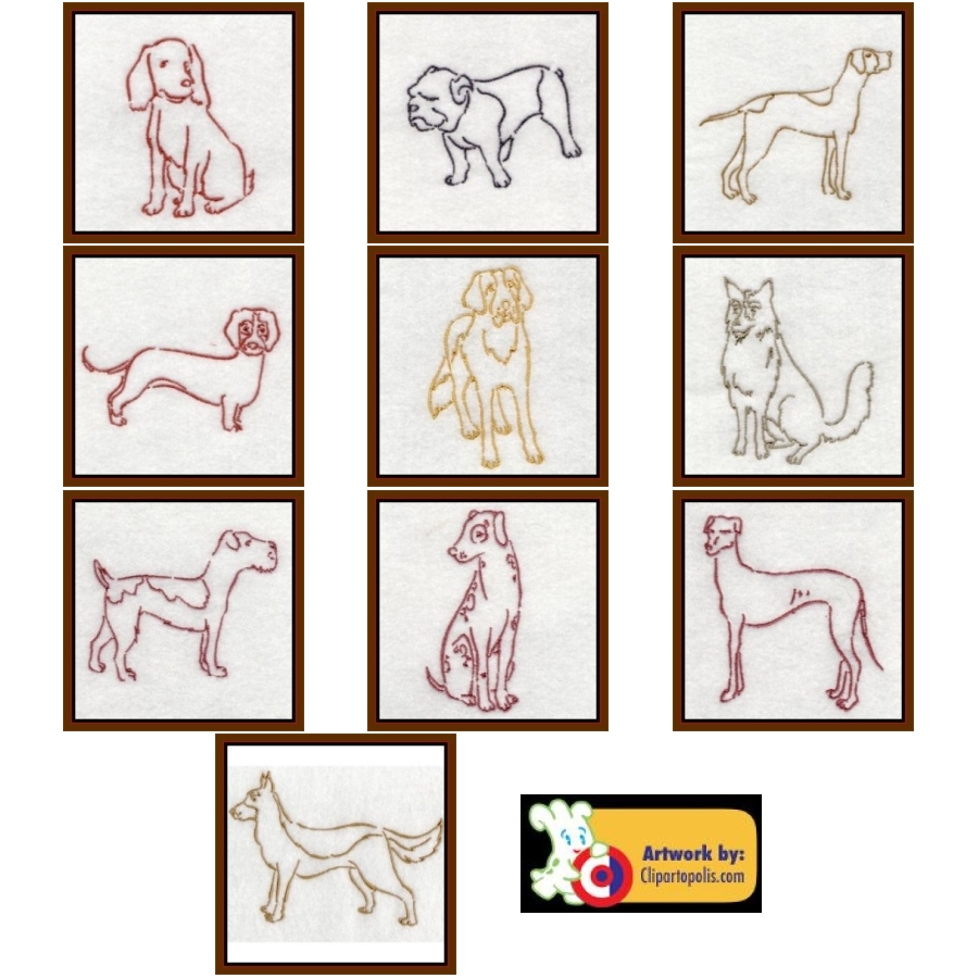 Outline Dogs | OregonPatchWorks