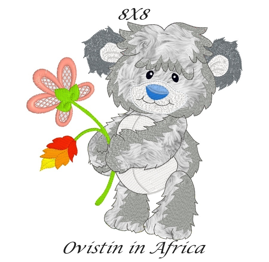 Applique Spring Time Bears 8x8 | OregonPatchWorks