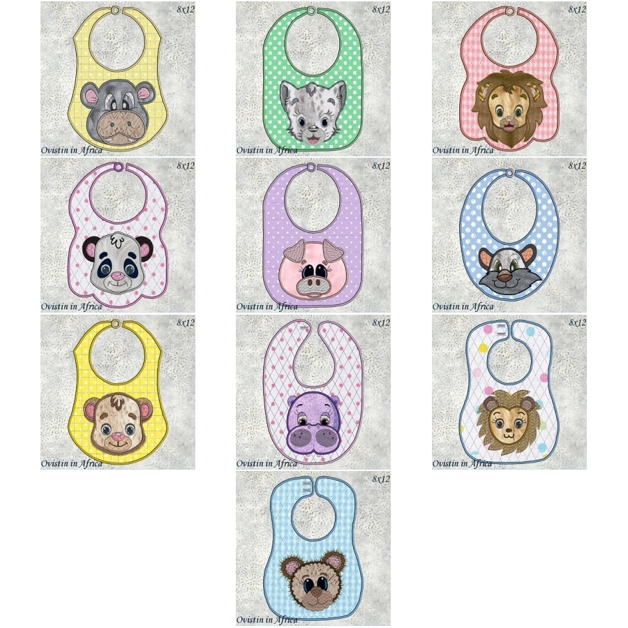 Applique Baby Animal Bibs | OregonPatchWorks