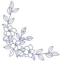 Redwork Flower Corner | OregonPatchWorks