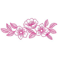 Redwork Flower Border | OregonPatchWorks