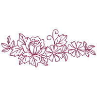 Redwork Flower Border | OregonPatchWorks