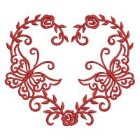 Redwork Butterfly And Roses | OregonPatchWorks