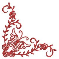 Redwork Butterfly And Roses | OregonPatchWorks