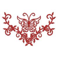 Redwork Butterfly And Roses | OregonPatchWorks