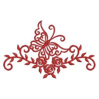 Redwork Butterfly And Roses | OregonPatchWorks