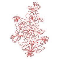Redwork Rosemaling Flowers | OregonPatchWorks