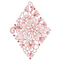 Redwork Rosemaling Flowers | OregonPatchWorks