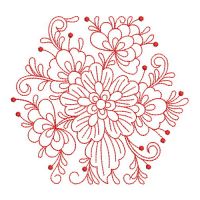 Redwork Rosemaling Flowers | OregonPatchWorks