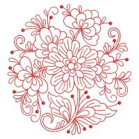 Redwork Rosemaling Flowers | OregonPatchWorks