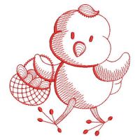 Redwork Cute Chick | OregonPatchWorks