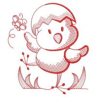 Redwork Cute Chick | OregonPatchWorks