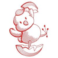 Redwork Cute Chick | OregonPatchWorks