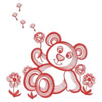 Redwork Cute Teddy Bear | OregonPatchWorks