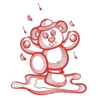 Redwork Cute Teddy Bear | OregonPatchWorks
