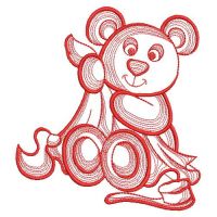 Redwork Cute Teddy Bear | OregonPatchWorks