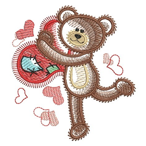 Sketched Valentine Bears | OregonPatchWorks
