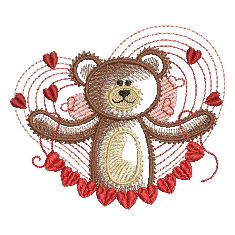 Sketched Valentine Bears | OregonPatchWorks