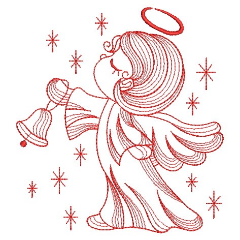 Redwork Cute Angels | OregonPatchWorks