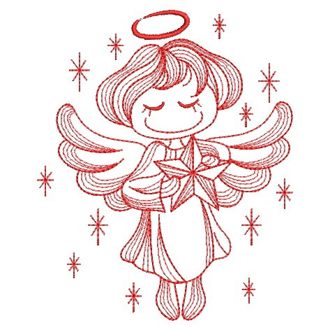 Redwork Cute Angels | OregonPatchWorks