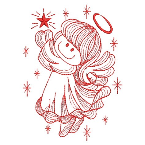 Redwork Cute Angels | OregonPatchWorks