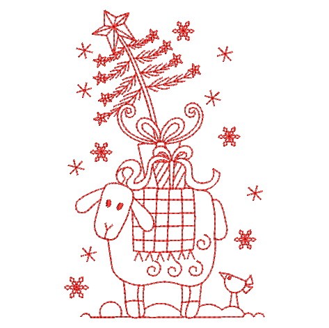 Redwork Folk Art Christmas | OregonPatchWorks