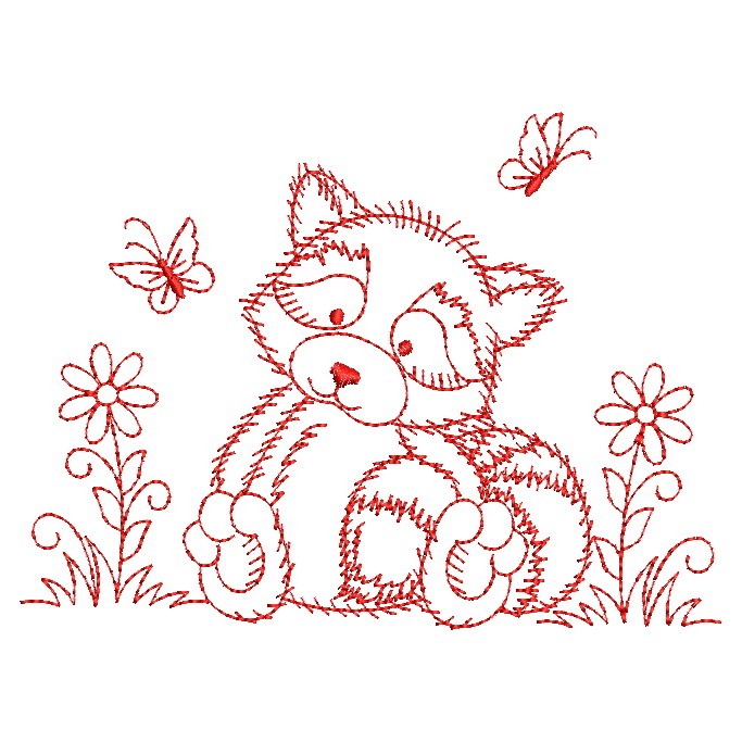 Redwork Forest Animals 2