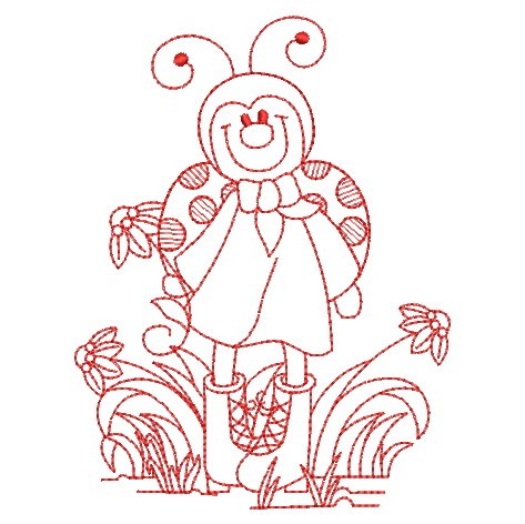 Redwork Ladybug | OregonPatchWorks