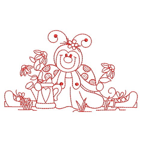 Redwork Ladybug | OregonPatchWorks