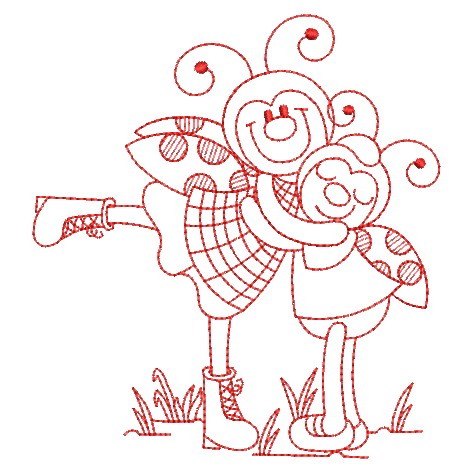 Redwork Ladybug | OregonPatchWorks