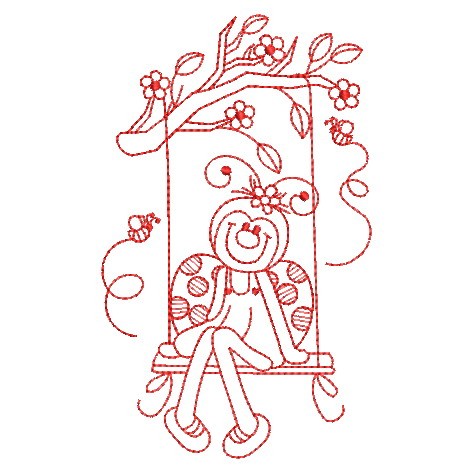 Redwork Ladybug | OregonPatchWorks