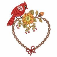 Flower And Cardinal | OregonPatchWorks