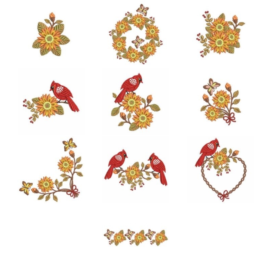 Flower And Cardinal | OregonPatchWorks