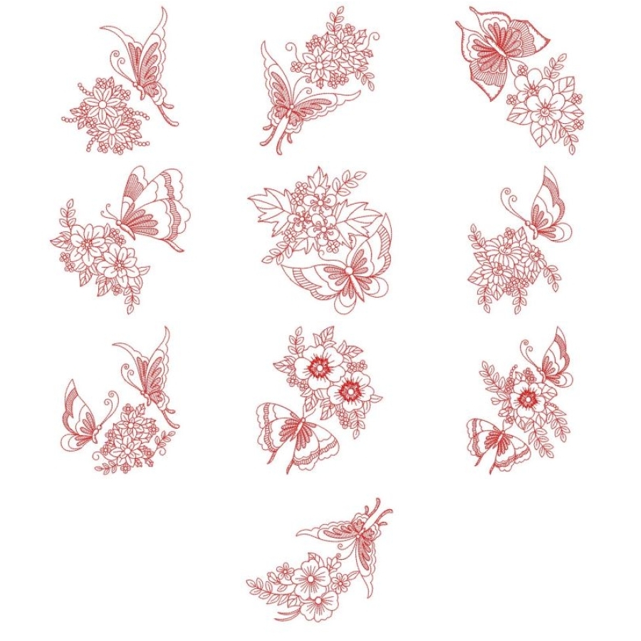 Redwork Dancing Butterfly | OregonPatchWorks