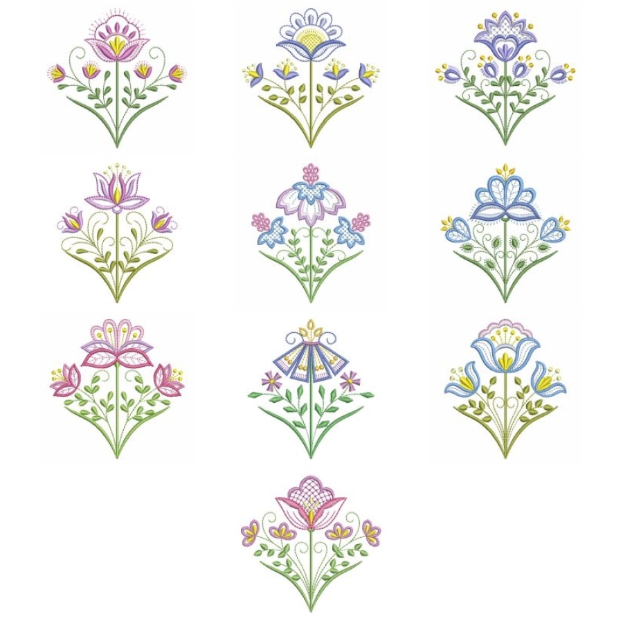 Vintage Jacobean Flowers | OregonPatchWorks
