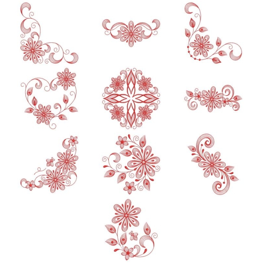 Redwork Flowers 4 | OregonPatchWorks
