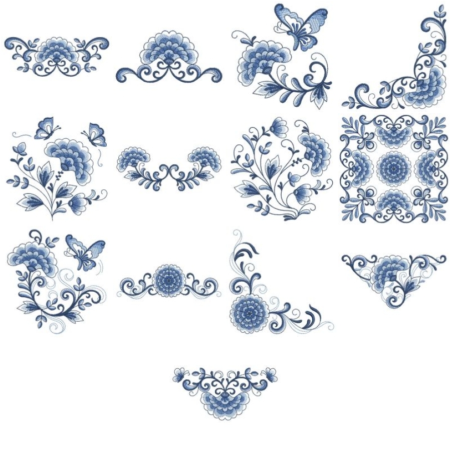 Delft Blue Flower | OregonPatchWorks