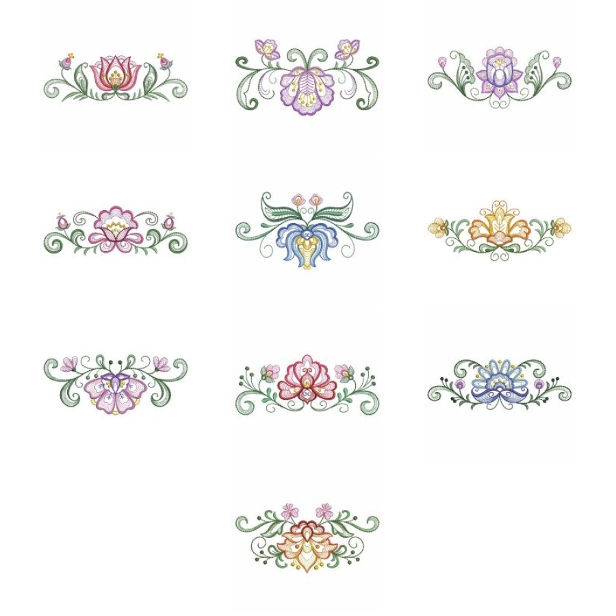 Rippled Jacobean Flower Borders | OregonPatchWorks