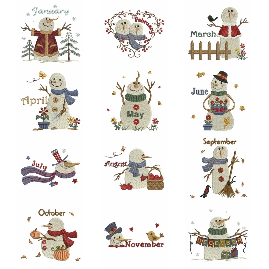 12 Months Of Snowman | OregonPatchWorks
