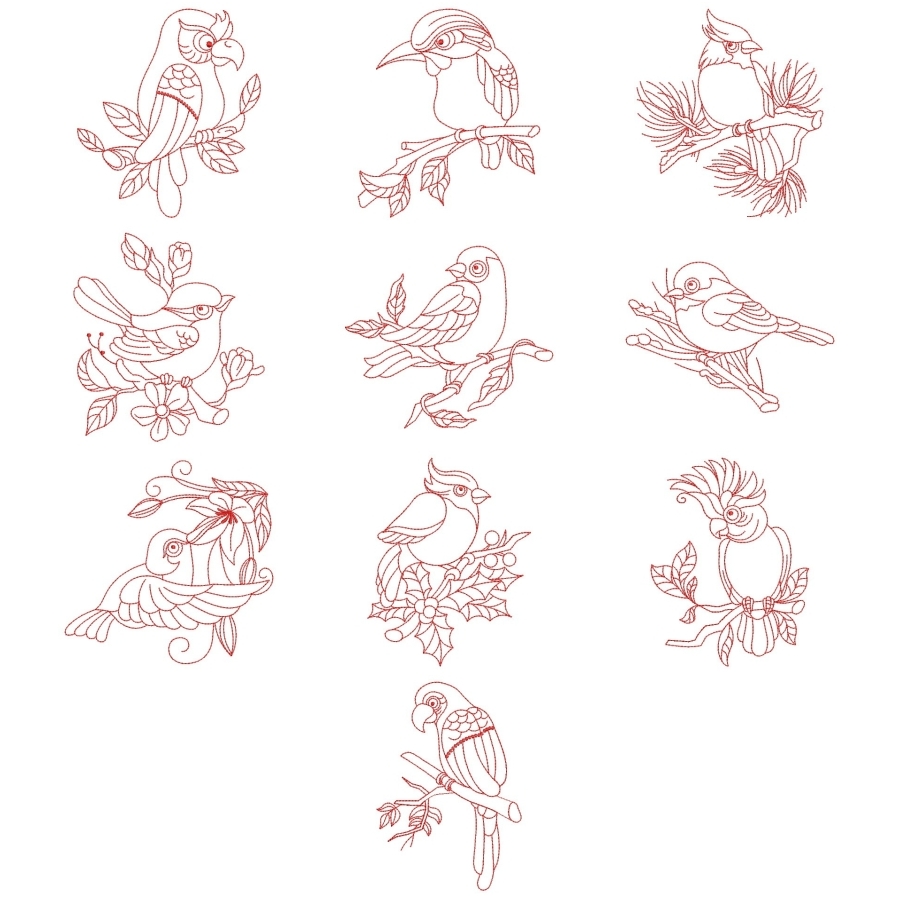 Redwork Birds 2 | OregonPatchWorks