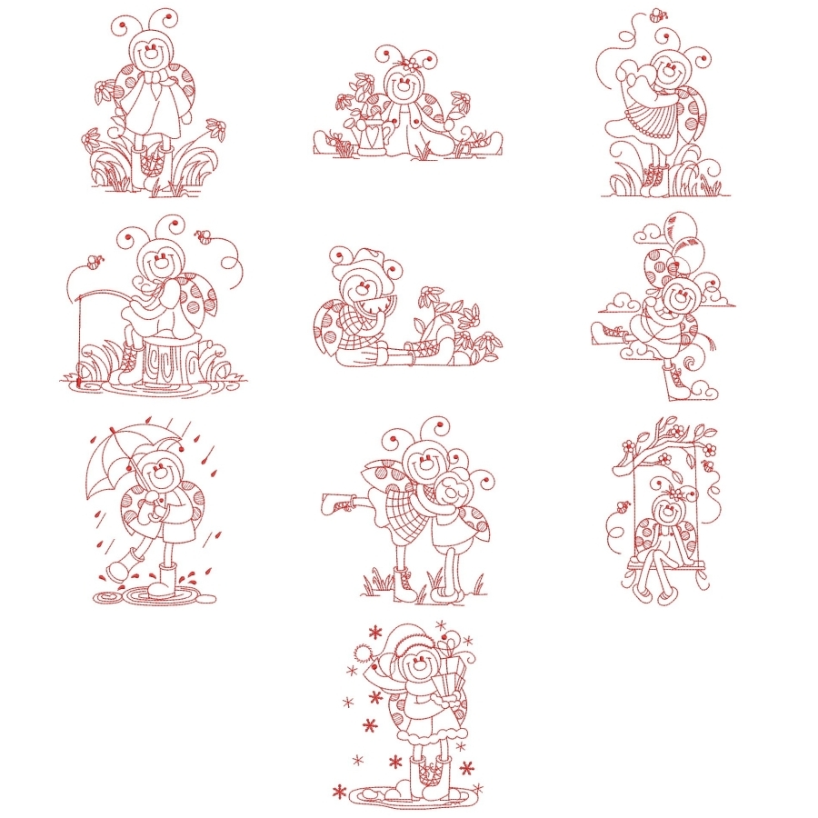 Redwork Ladybug | OregonPatchWorks