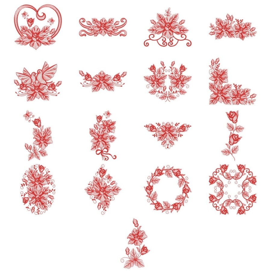 Redwork Roses 5 | OregonPatchWorks